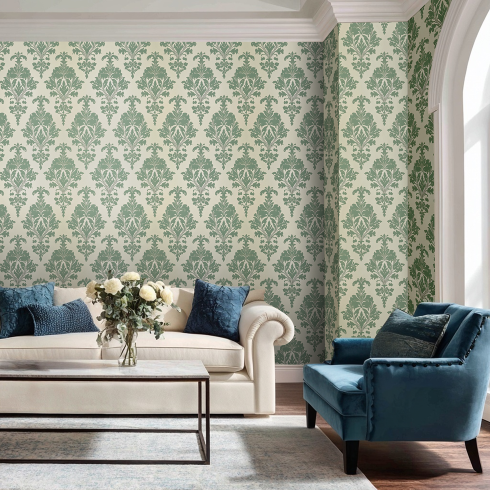 Bates Damask Wallpaper – Painted Paper