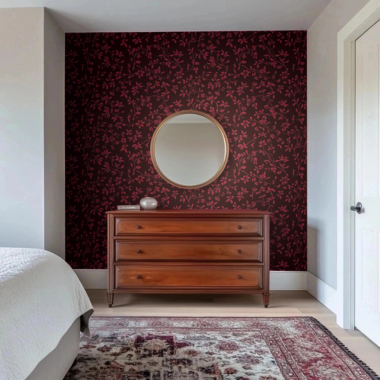 Bordeaux Blossom Wallpaper – Painted Paper