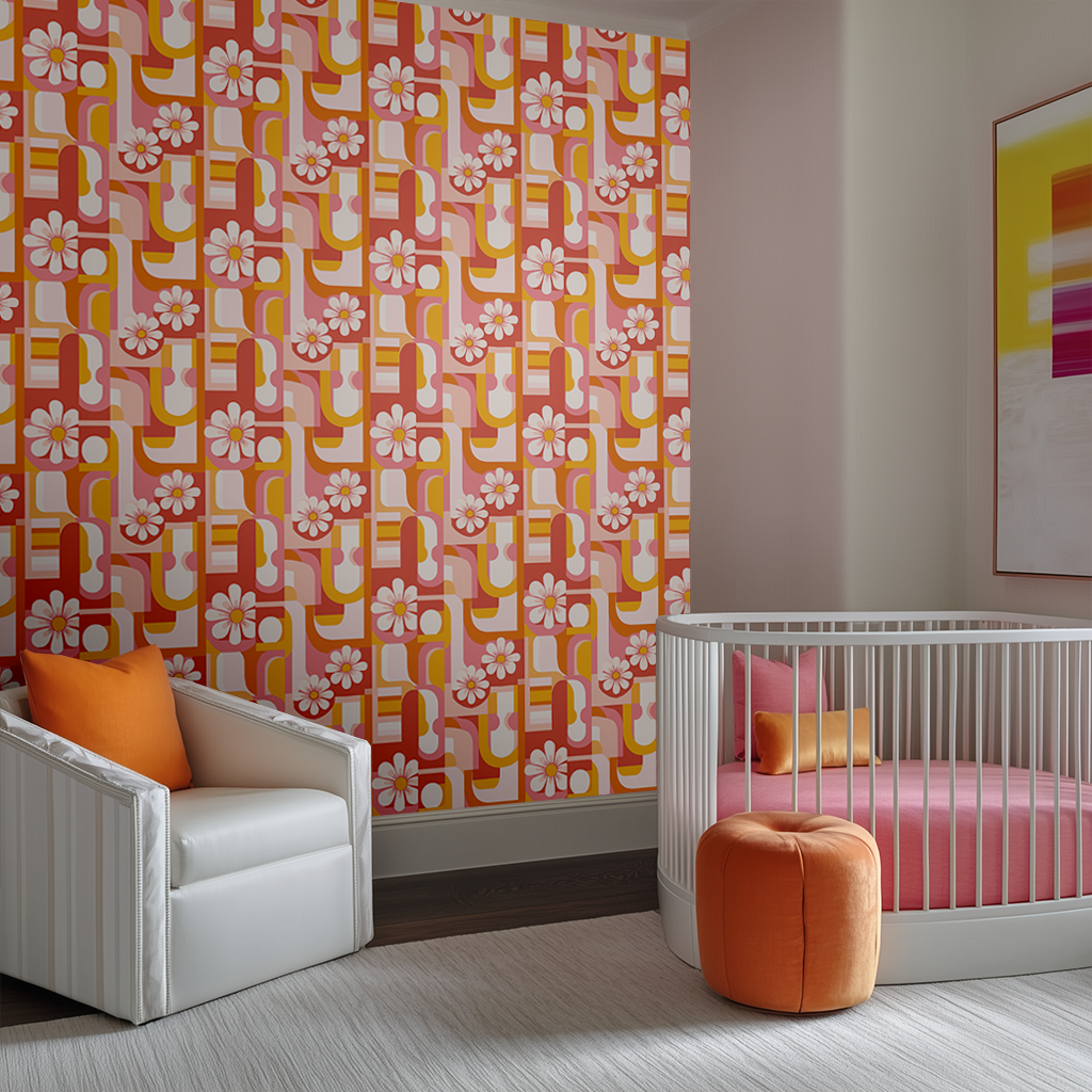 Retro Radiance Wallpaper – Painted Paper
