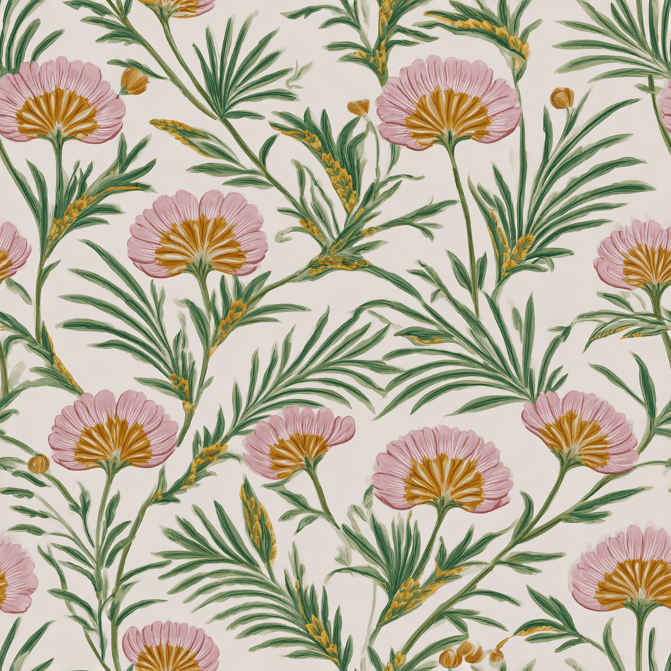 Folk Flor Wallpaper – Painted Paper