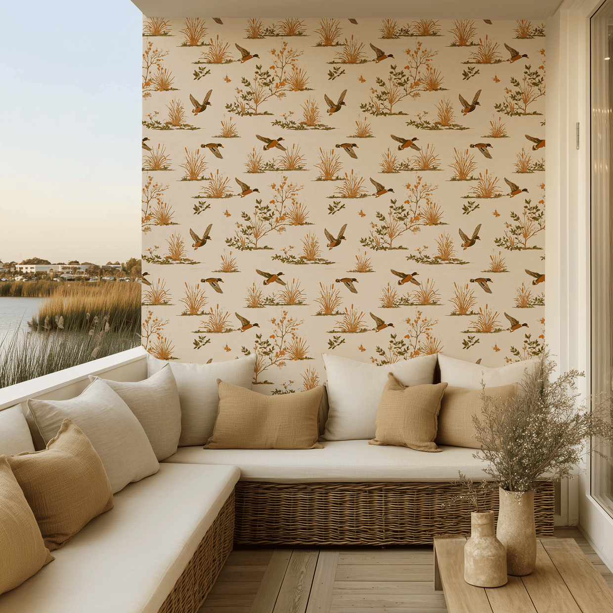 Marshland Flight Wallpaper – Painted Paper