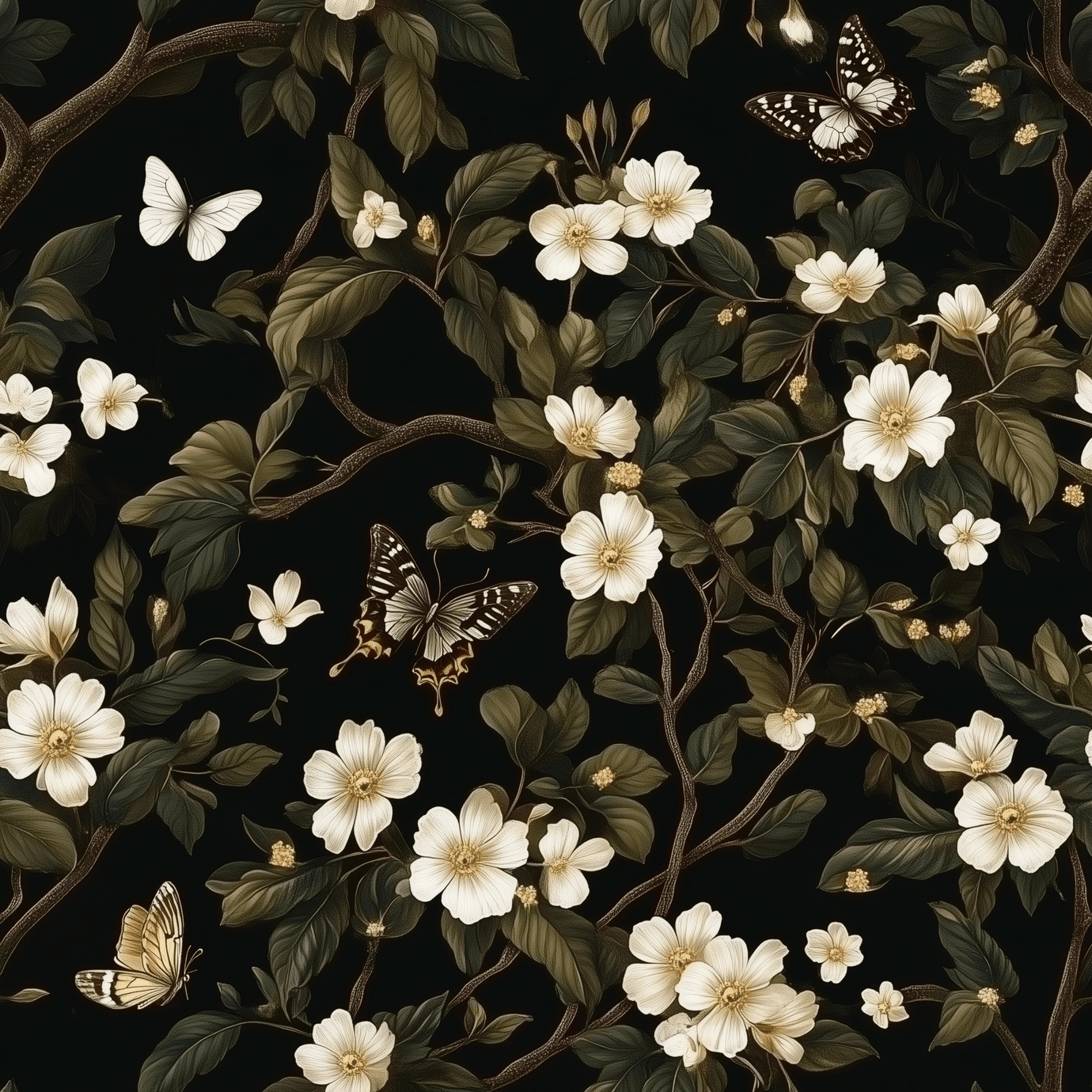 Midnight Blossom Wallpaper – Painted Paper
