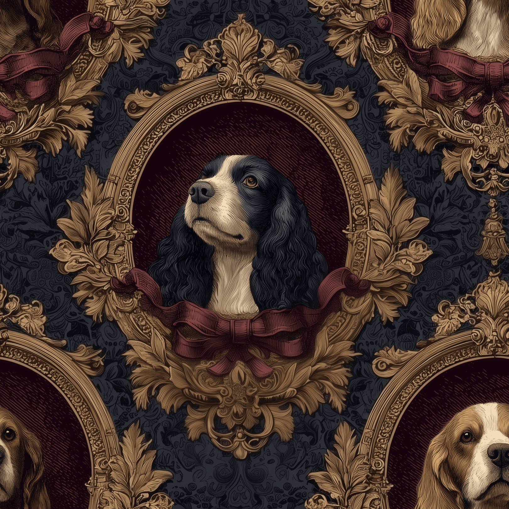 Spaniel Royalty Wallpaper – Painted Paper