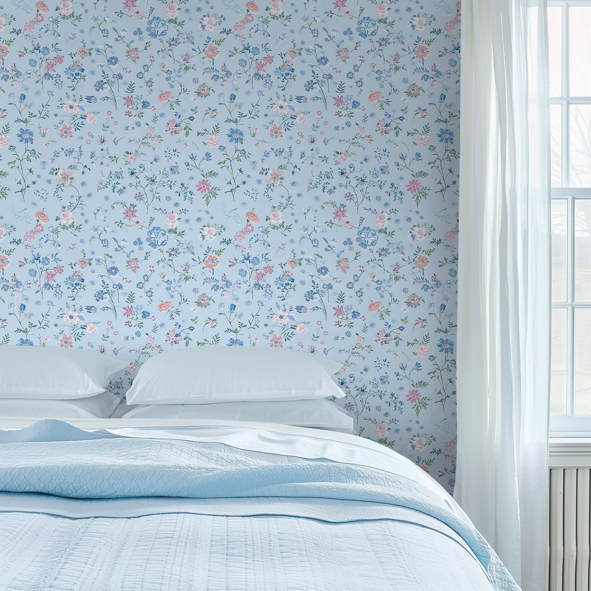 Violet Floral Wallpaper – Painted Paper