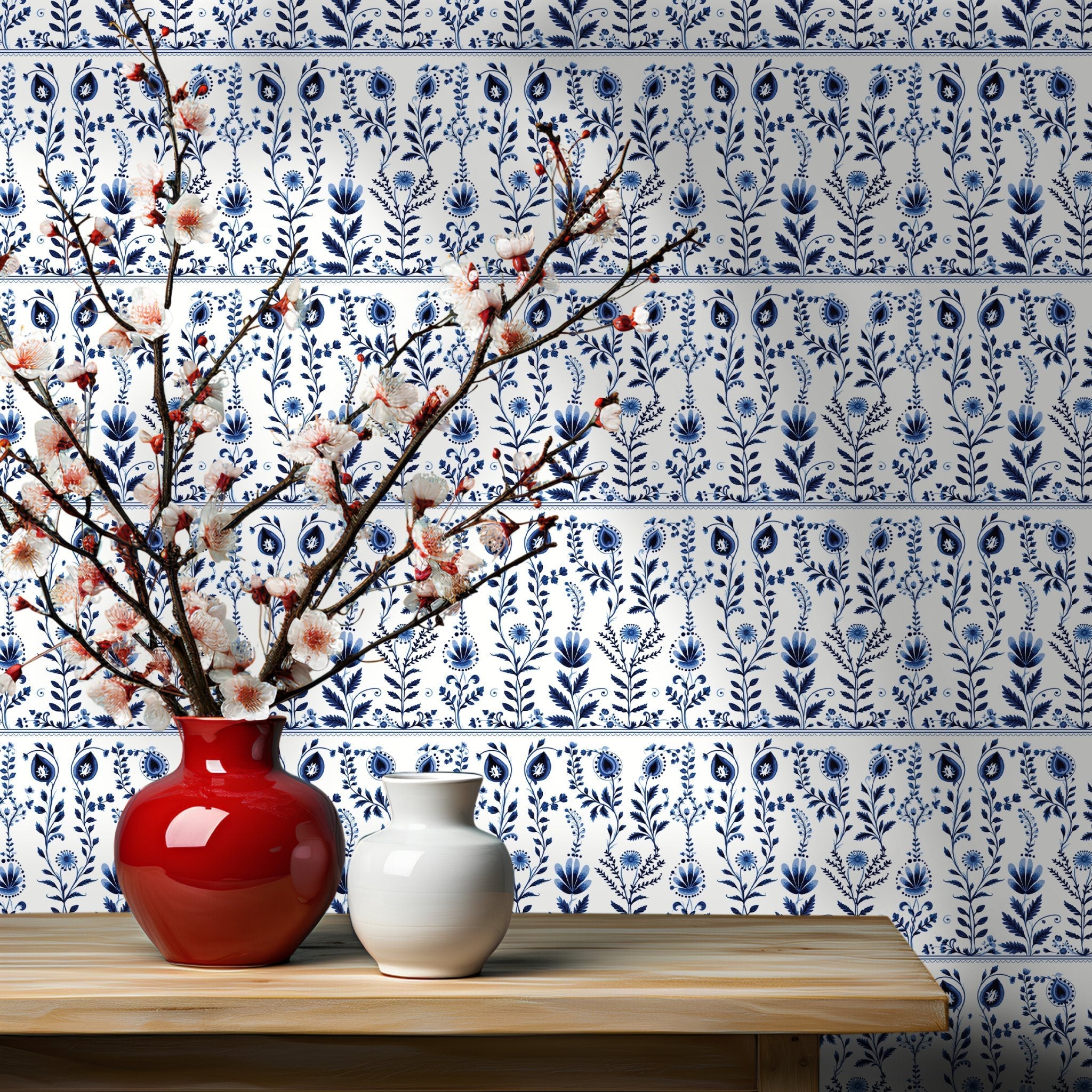 Emery Delftware Wallpaper – Painted Paper