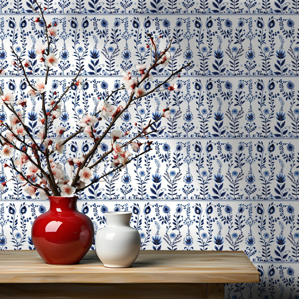 Emery Delftware Wallpaper – Painted Paper