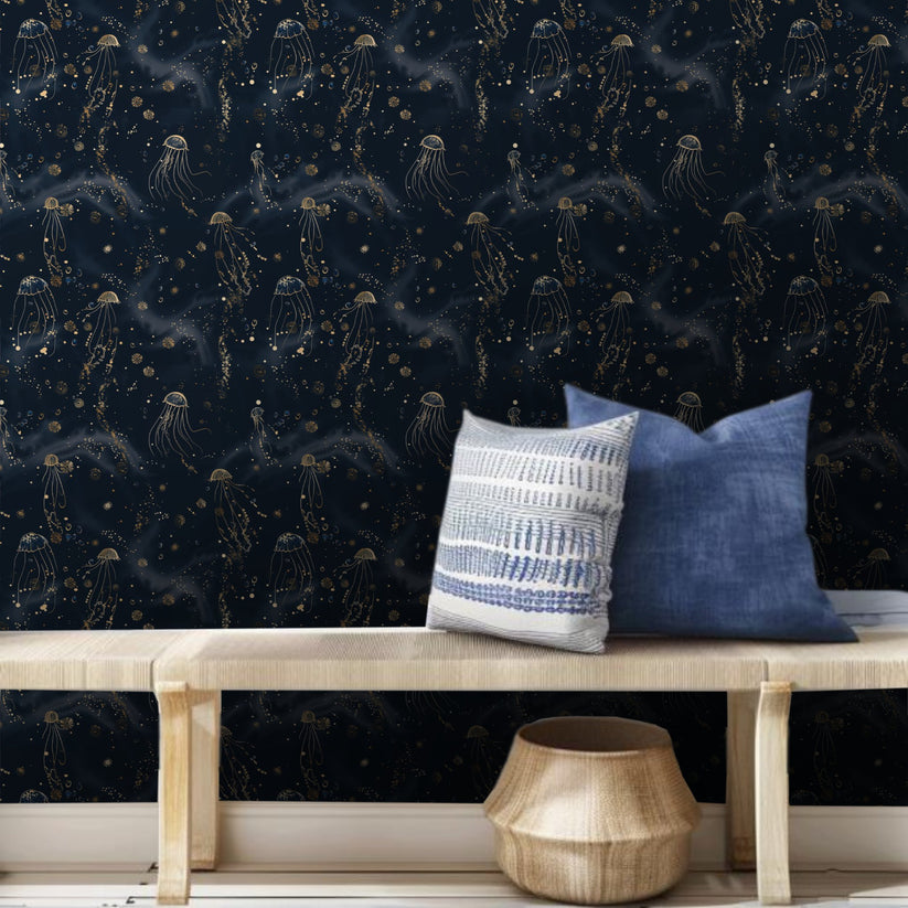 Roxanna Deep Sea Wallpaper – Painted Paper